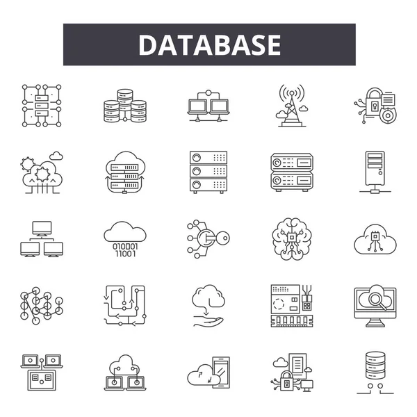 Server line icons, signs, vector set, linear concept, outline ...