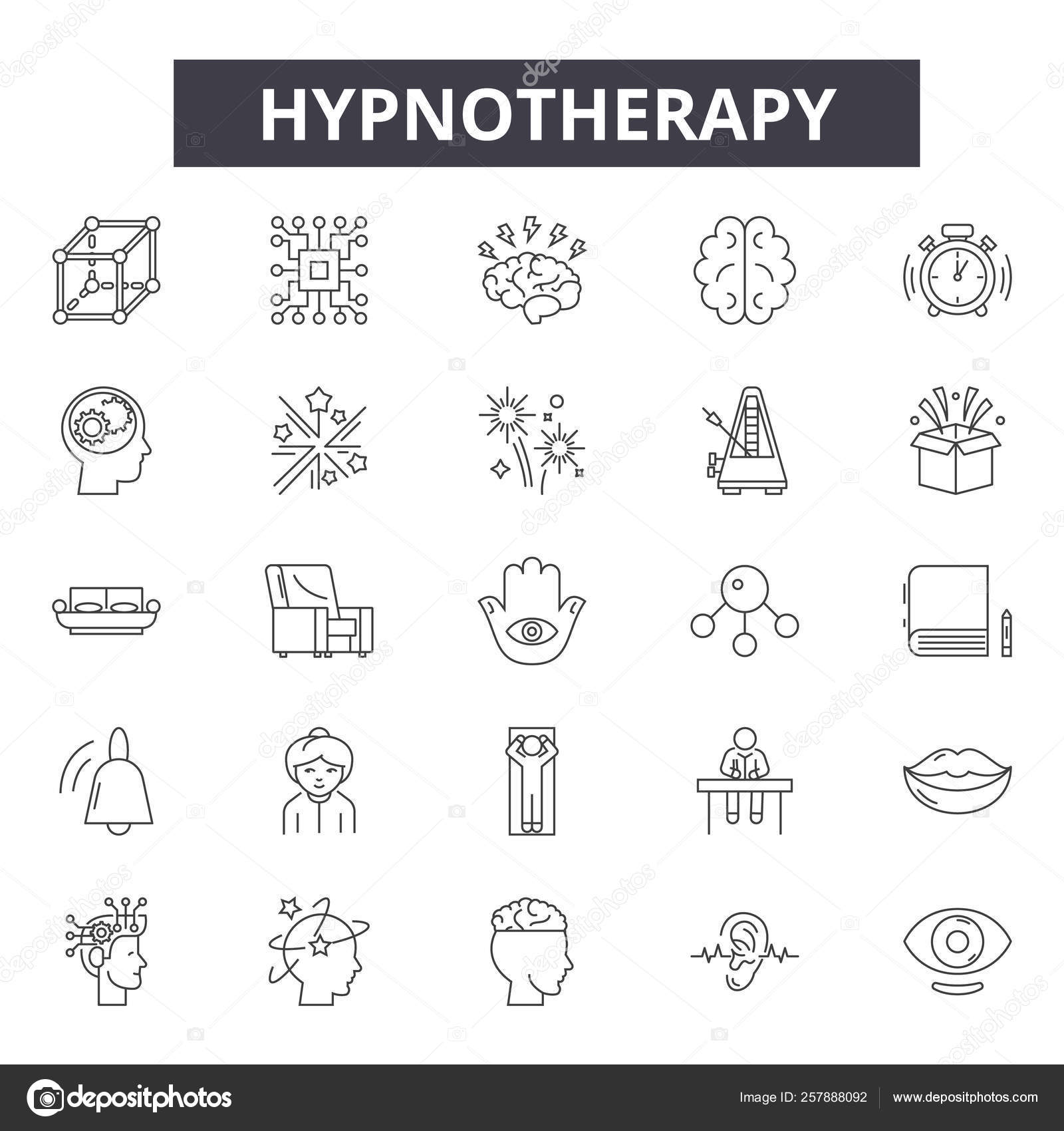 Hypnotherapy line icons, signs set, vector. Hypnotherapy outline ...