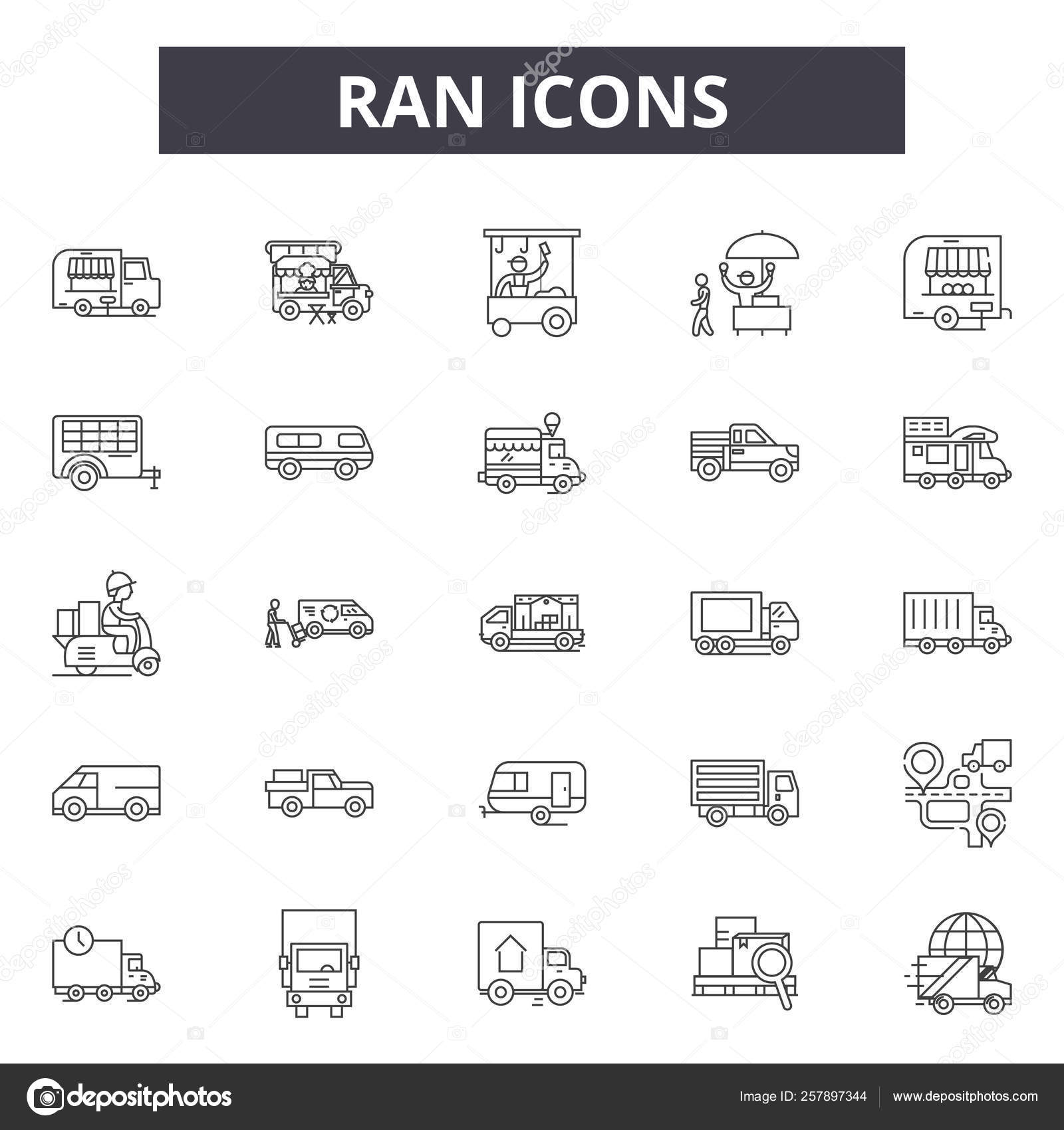 Ran line icons, signs set, vector. Ran outline concept, illustration ...