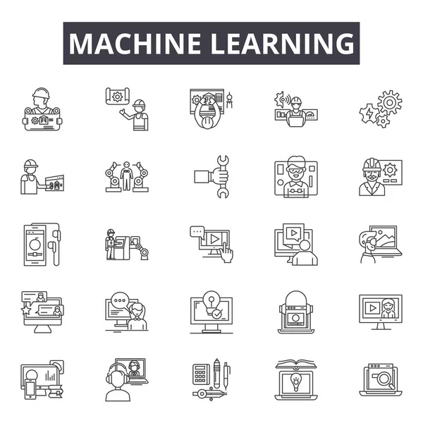 Machinery Learning Line Icons Signs Set Collection Machine Learning ... Machinery Learning Line Icons Signs Set Collection Machine Learning ...