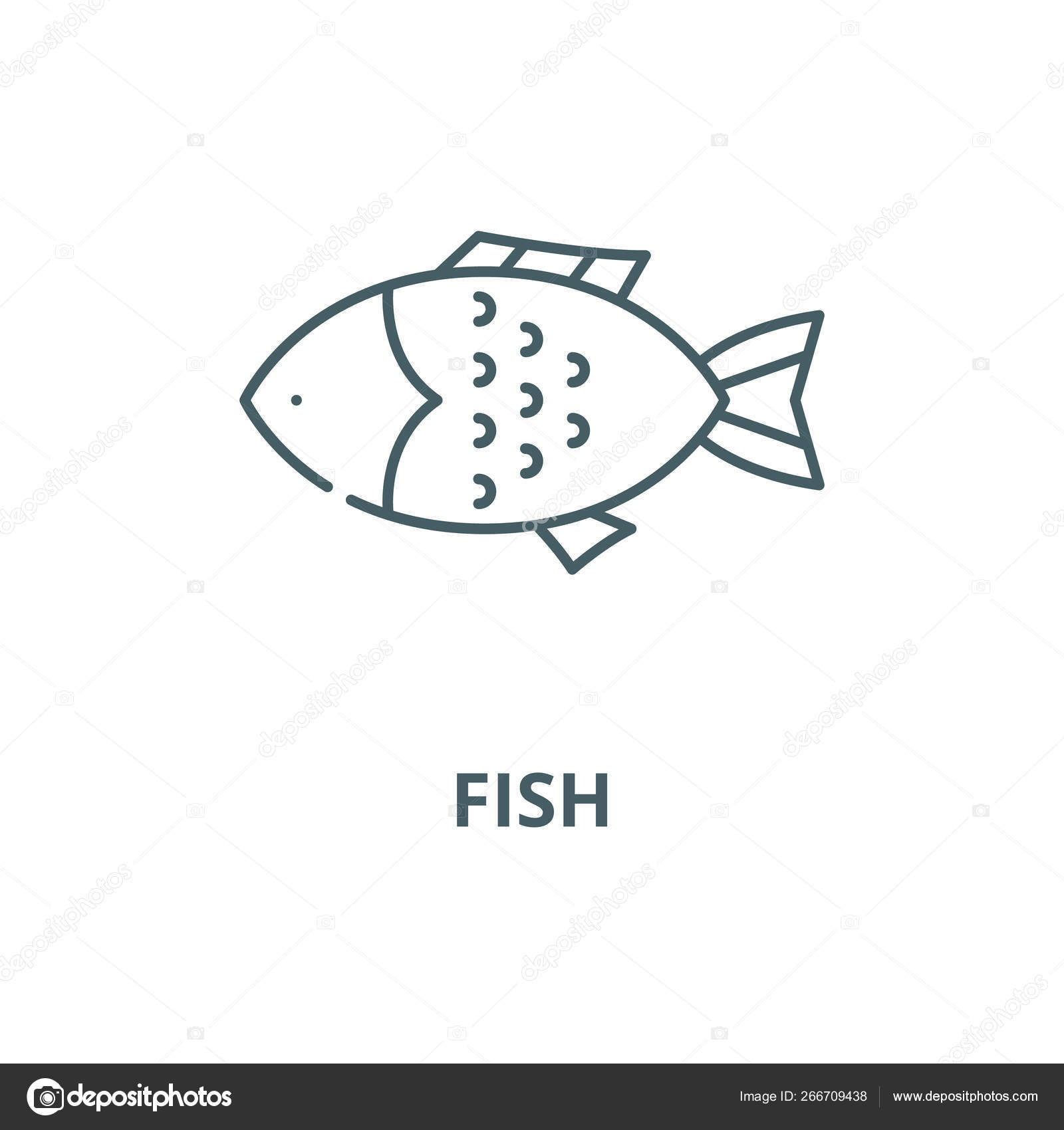 Fish vector line icon, outline concept, linear sign Stock Vector Image ...