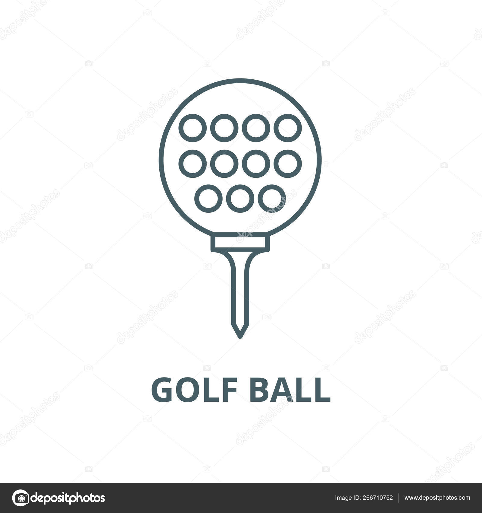 Golf ball vector line icon, linear concept, outline sign, symbol Stock ...