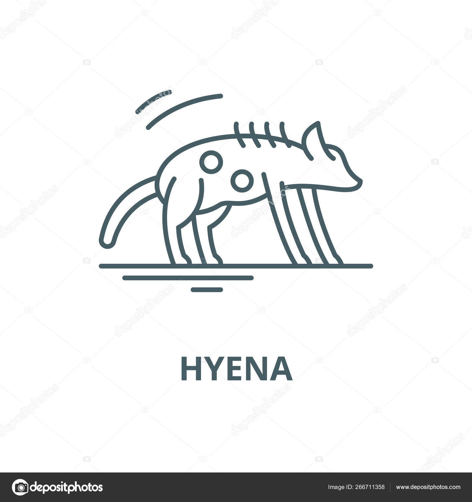Hyena vector line icon, linear concept, outline sign, symbol Stock ...