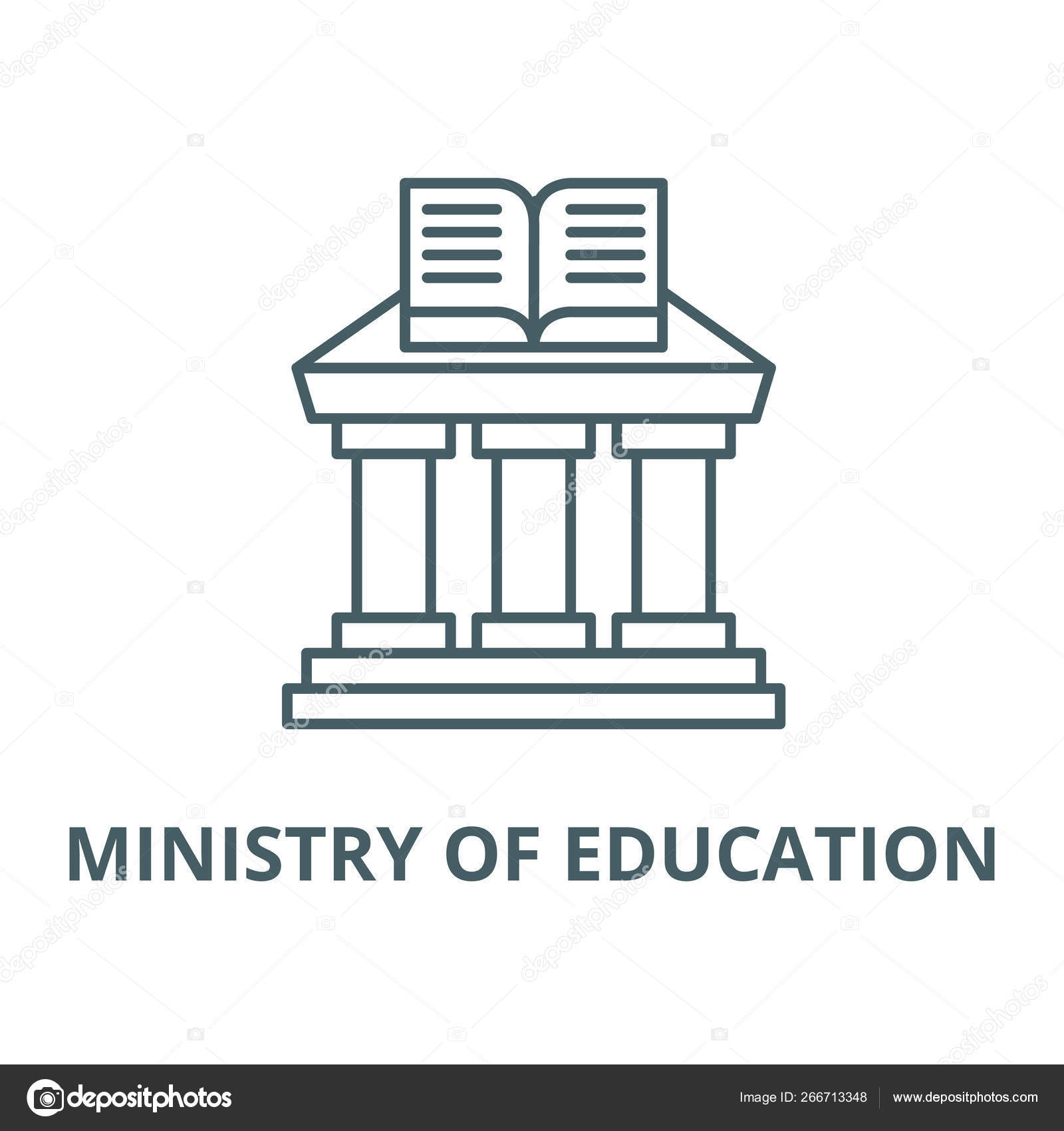 Ministry of education vector line icon, linear concept, outline sign ...