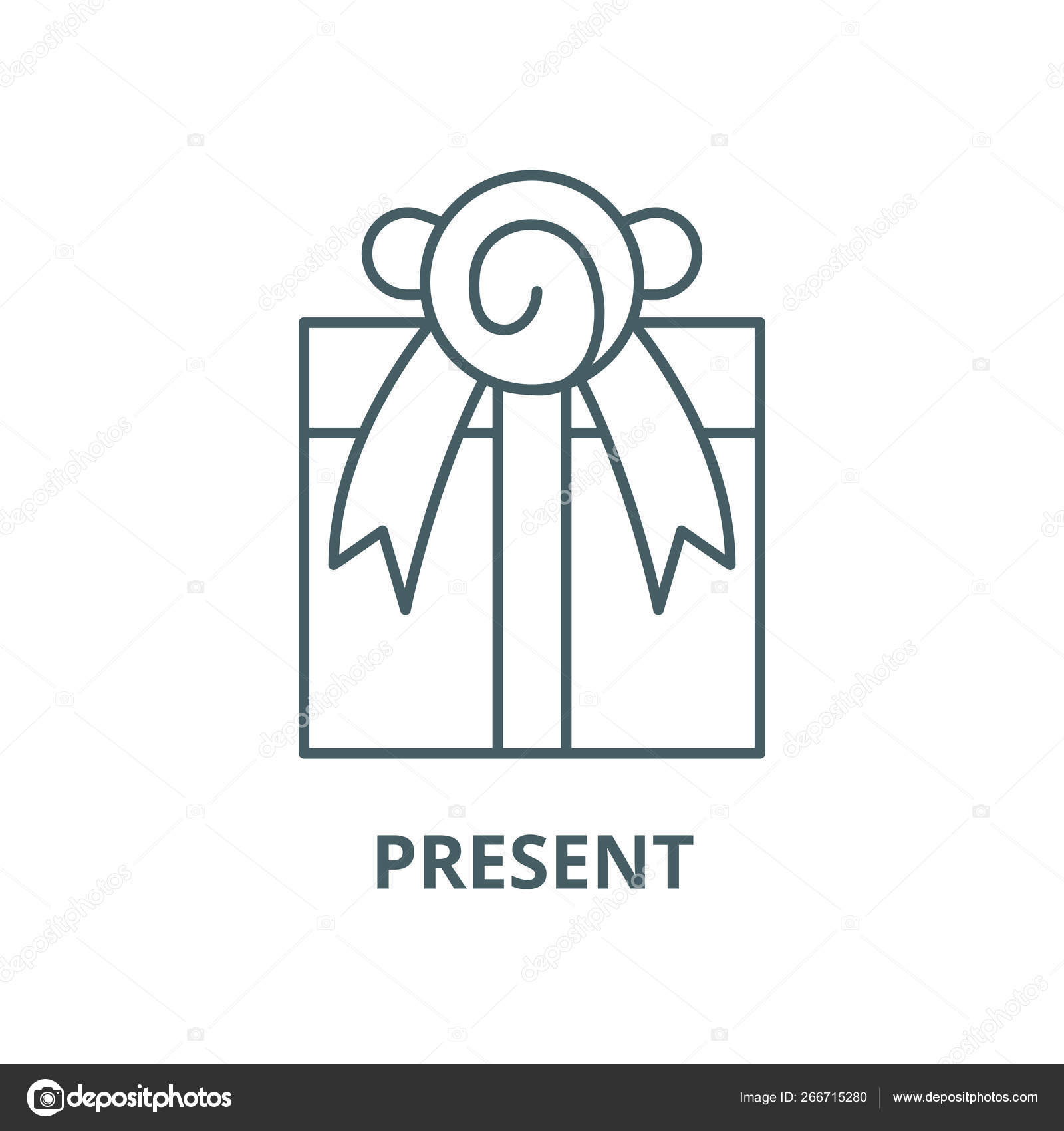 Present vector line icon, linear concept, outline sign, symbol Stock ...
