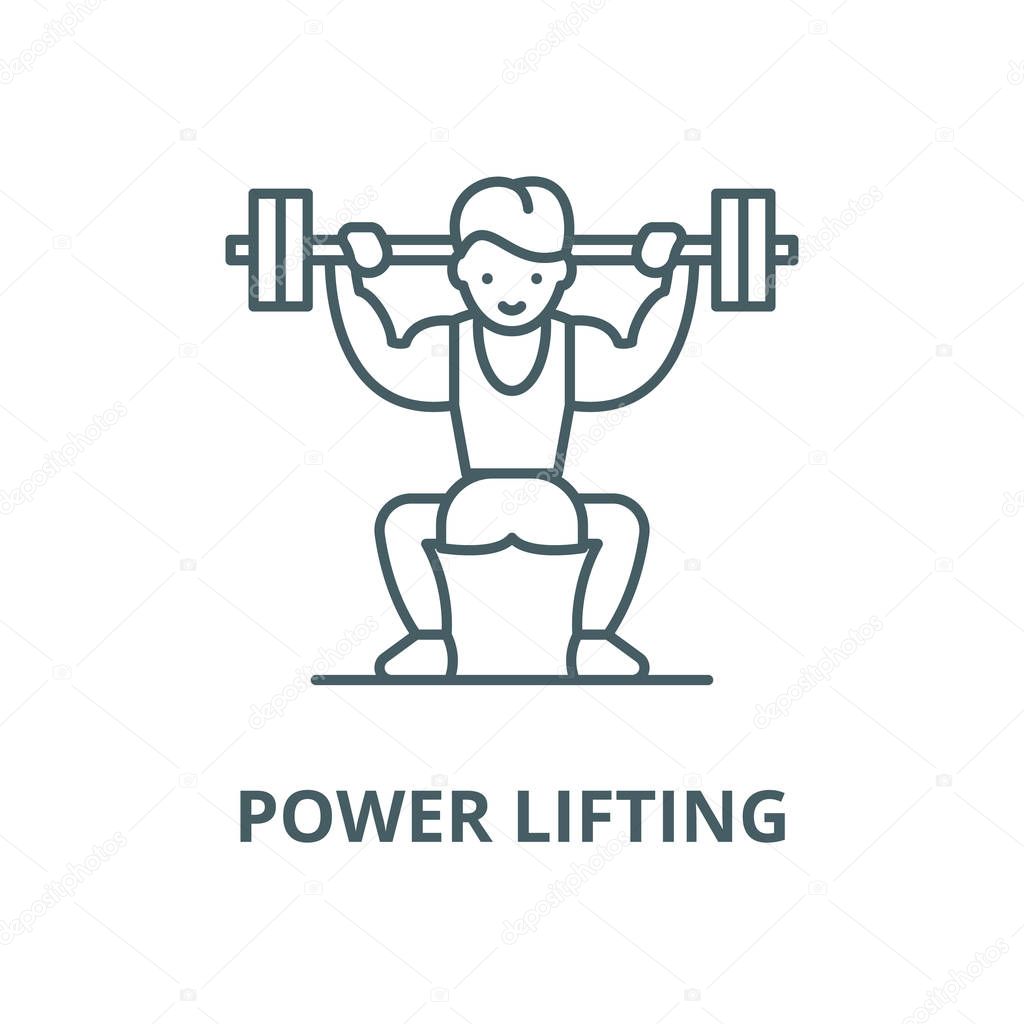 Icono de línea de vector de elevación de potencia, concepto lineal ...