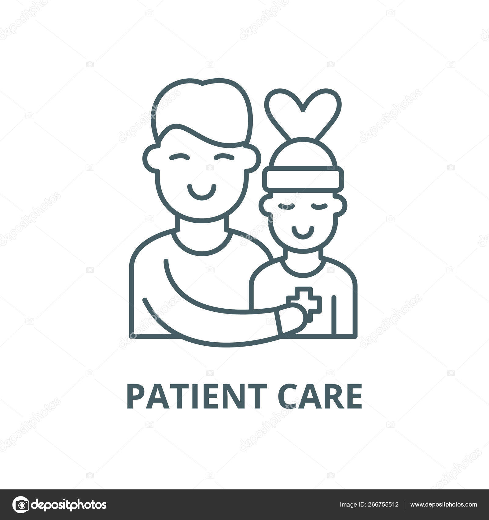 Patient care vector line icon, linear concept, outline sign, symbol ...