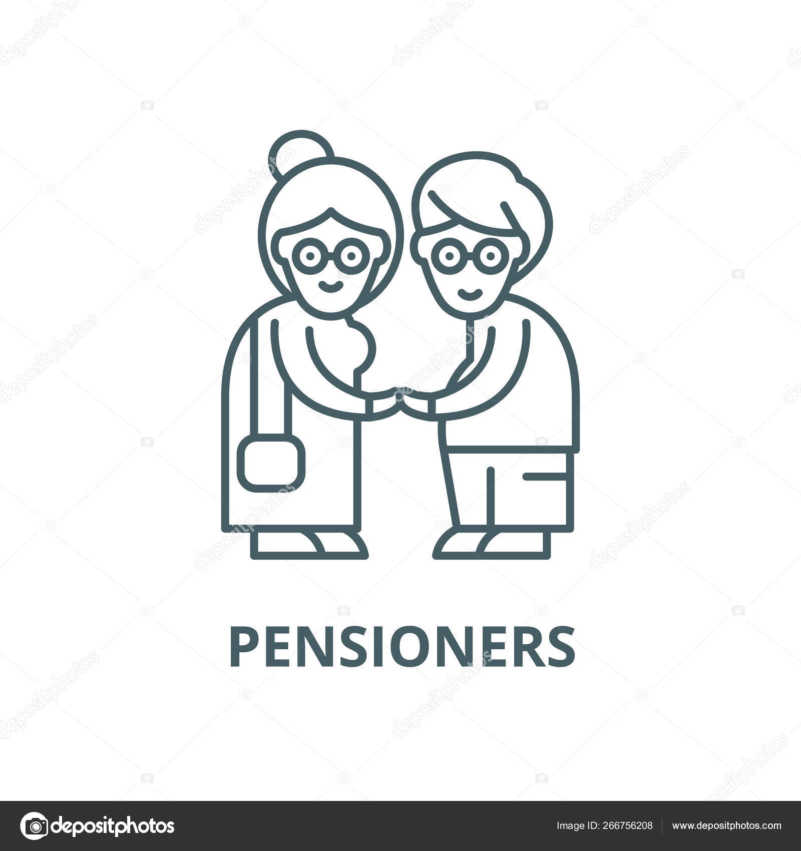 Pensioners vector line icon, linear concept, outline sign, symbol Stock ...