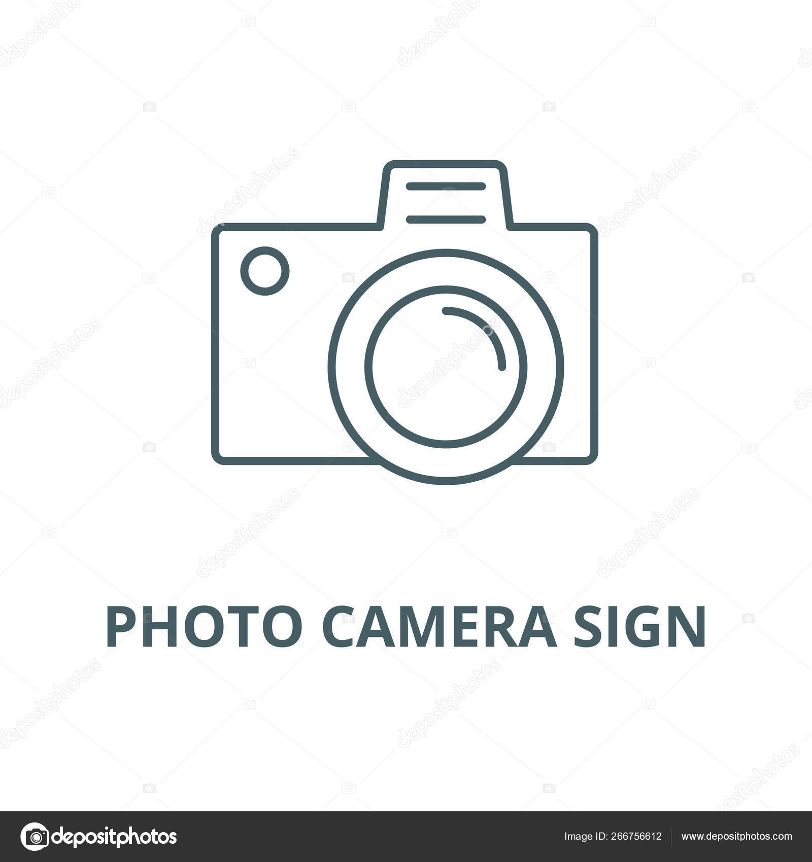 Photo camera sign vector line icon, linear concept, outline sign ...