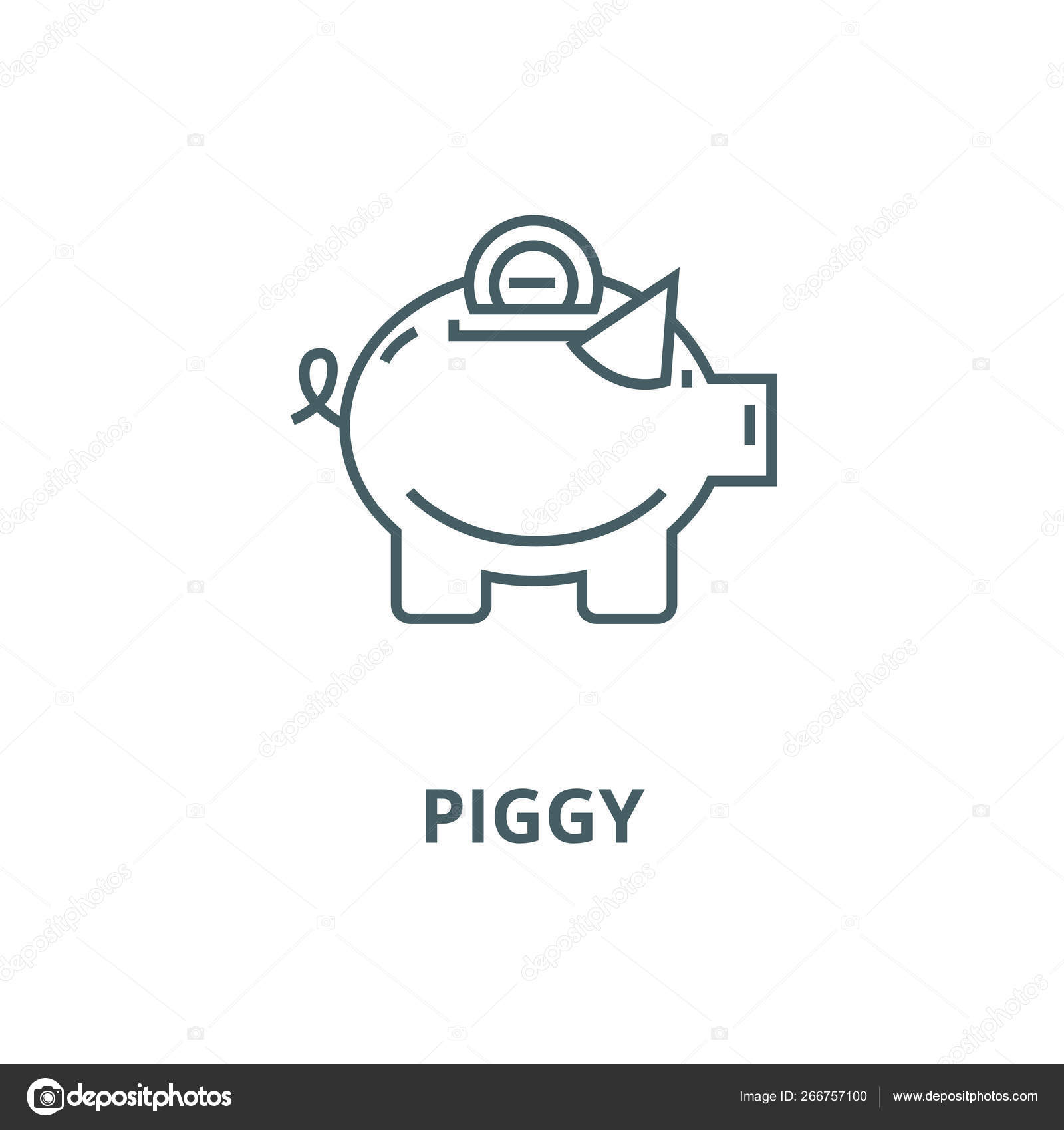 Piggy vector line icon, linear concept, outline sign, symbol Stock ...