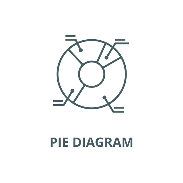 Ikona vektorové čáry spirálového diagramu, lineární koncept, značka ...
