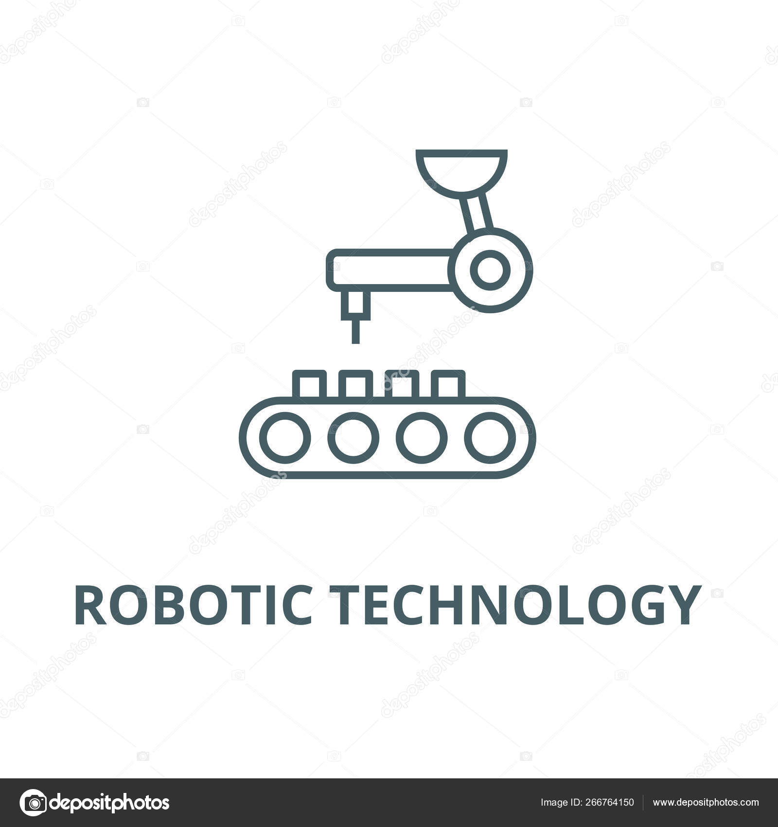 Robotic technology vector line icon, linear concept, outline sign ...