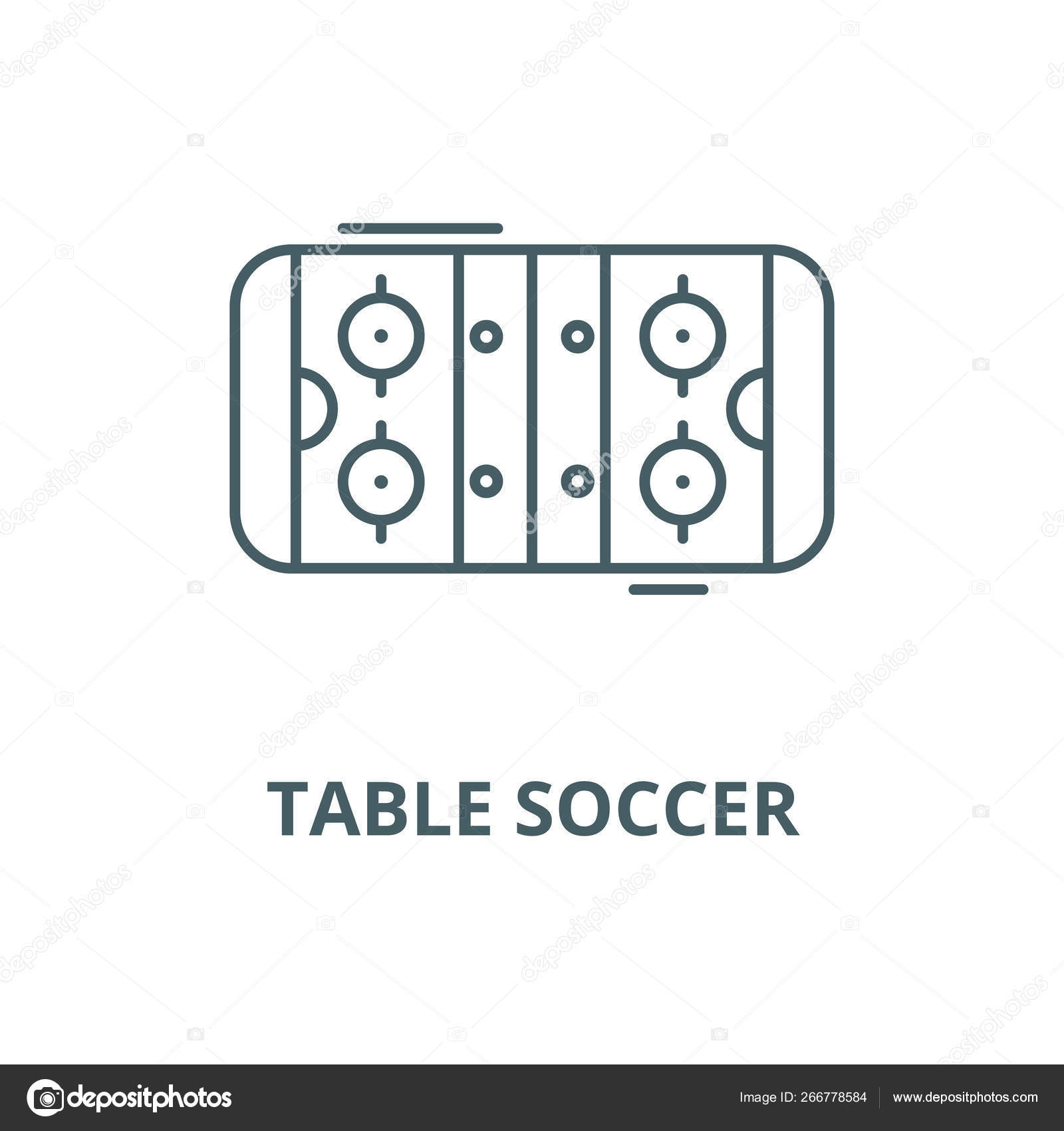 Table soccer vector line icon, linear concept, outline sign, symbol ...