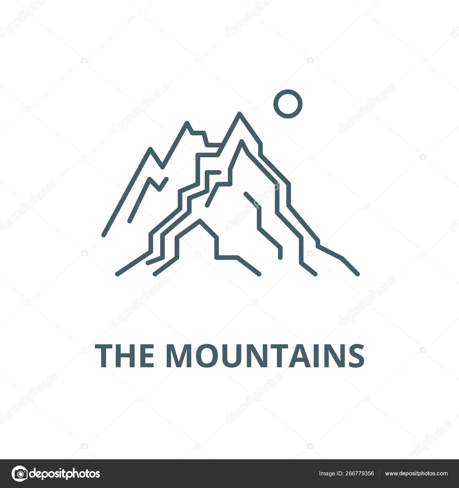 The mountains vector line icon, linear concept, outline sign, symbol ...