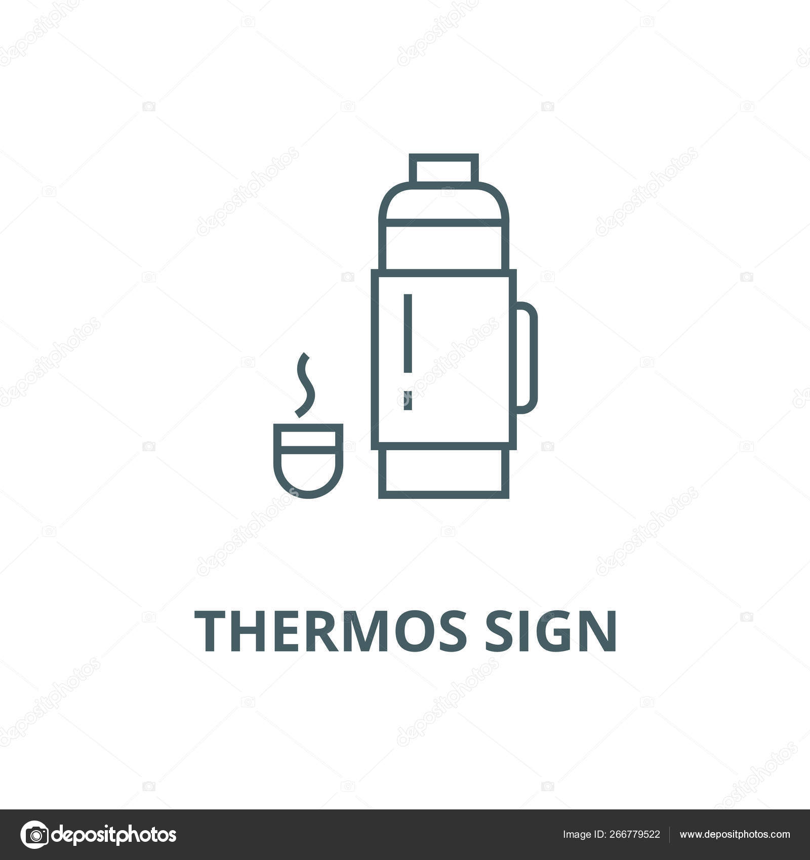 Thermos sign vector line icon, linear concept, outline sign, symbol ...