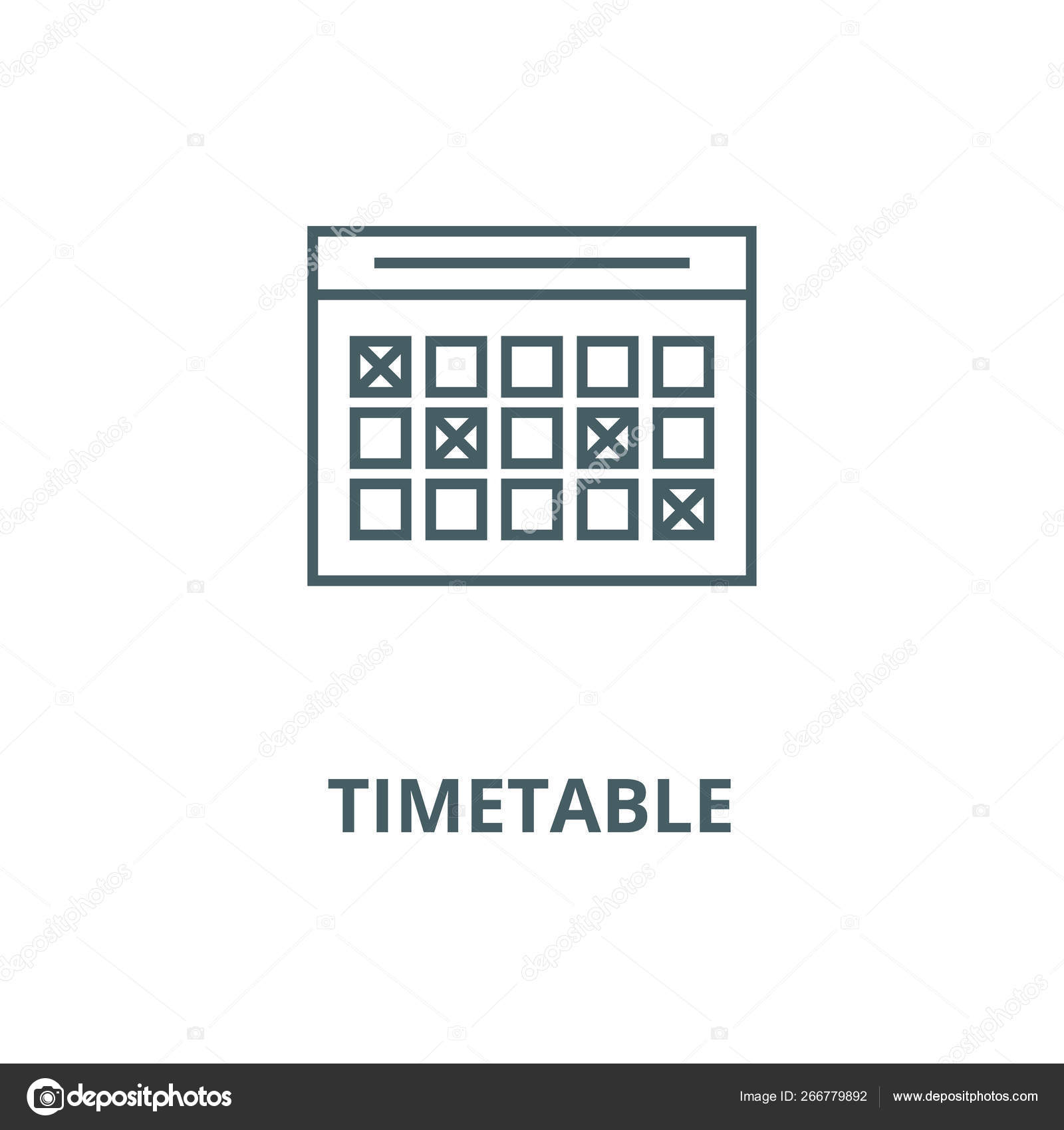 Timetable vector line icon, linear concept, outline sign, symbol Stock ...