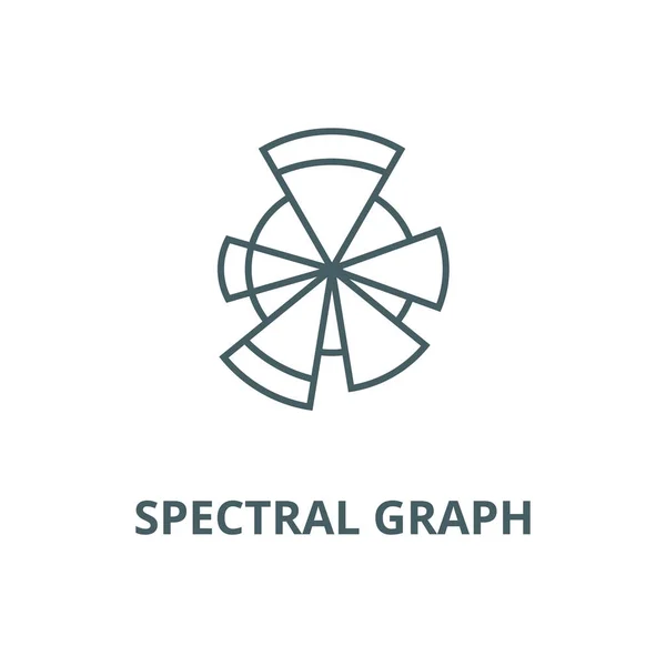Ikona vektorové čáry spirálového diagramu, lineární koncept, značka ...