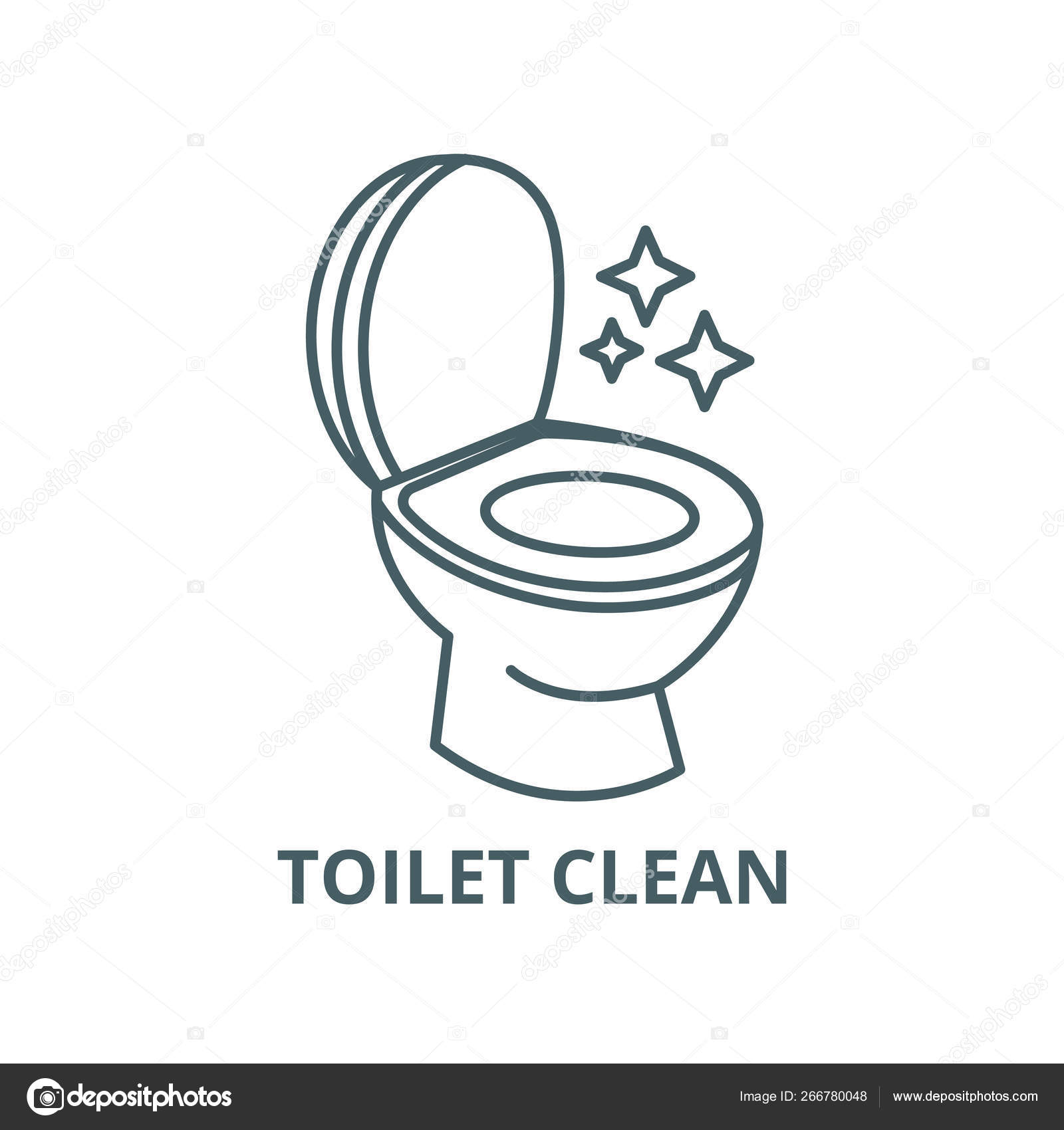 WC limpio, servicio de limpieza icono de línea vectorial, concepto ...