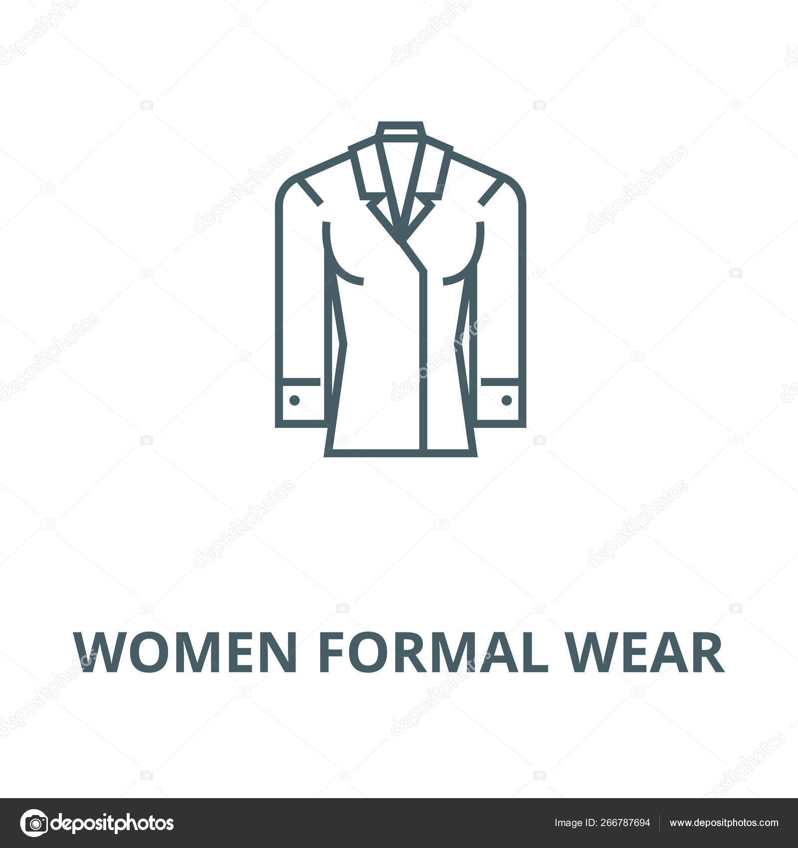 Women formal wear vector line icon, linear concept, outline sign ...