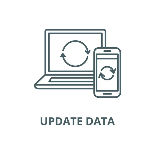 Update computer data black icon, vector sign on isolated background ...