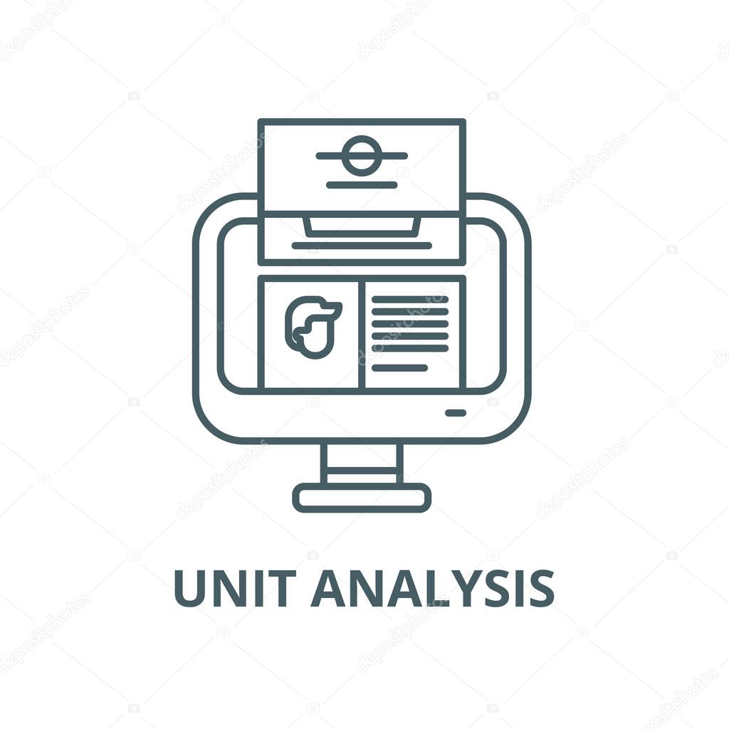 Unidad de an lisis vector l nea icono, concepto lineal, signo de contorno, s mbolo 2024