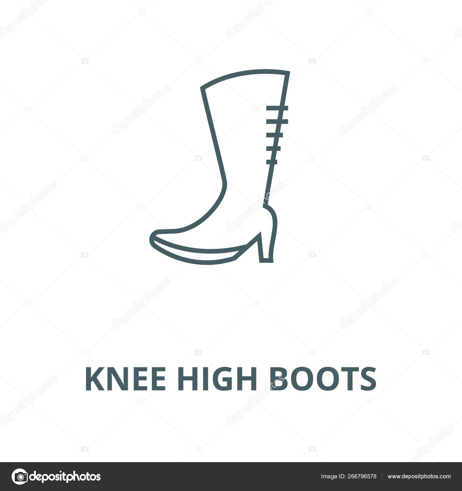 Knee high boots vector line icon, linear concept, outline sign, symbol ...