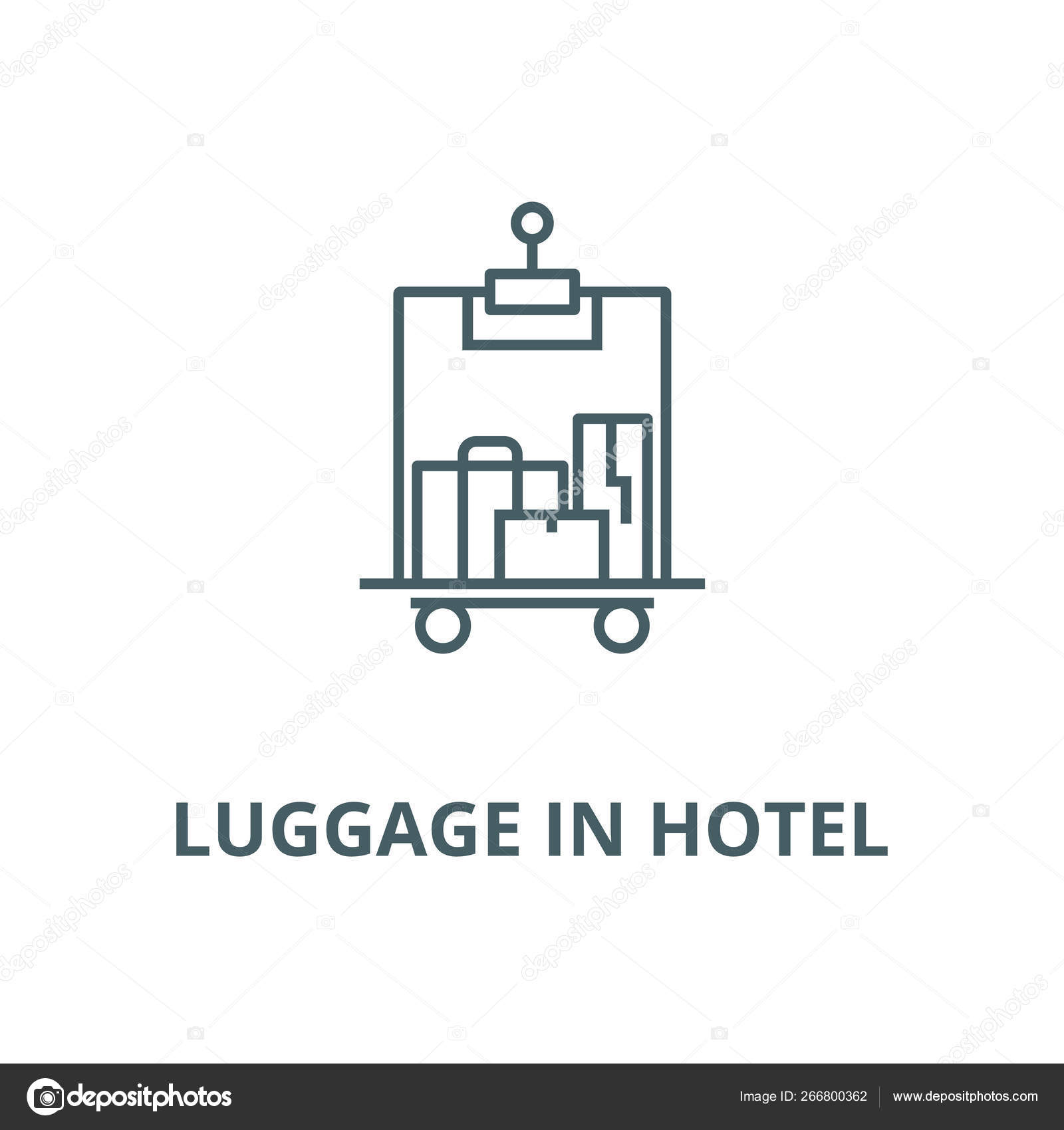 Luggage in hotel vector line icon, linear concept, outline sign, symbol ...