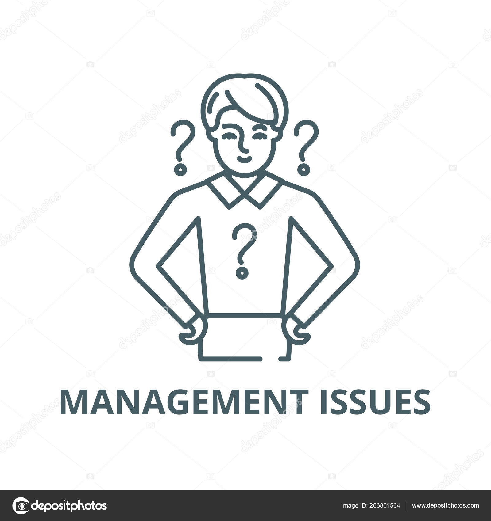 Management issues vector line icon, linear concept, outline sign ...