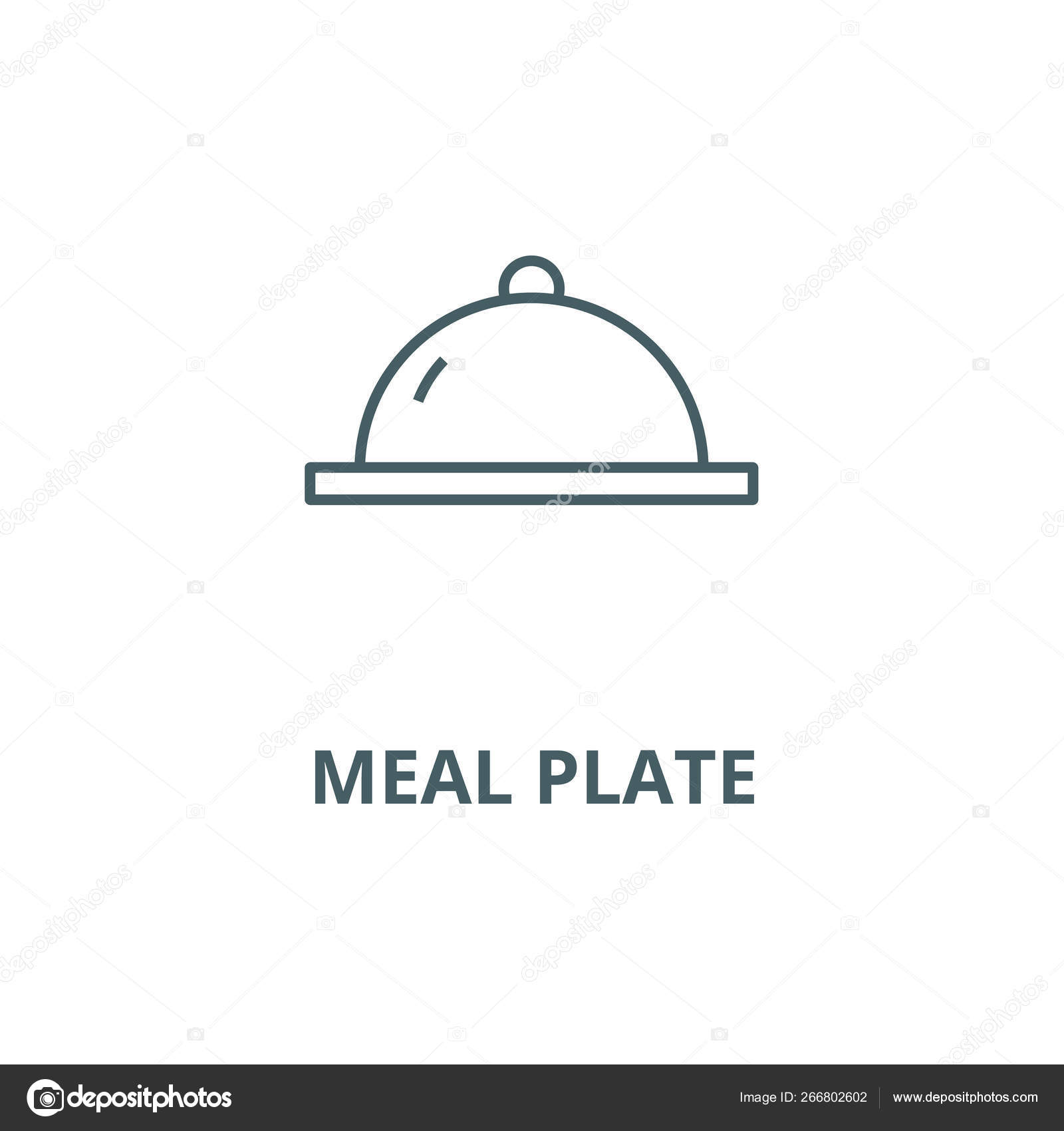 Meal plate vector line icon, linear concept, outline sign, symbol Stock ...