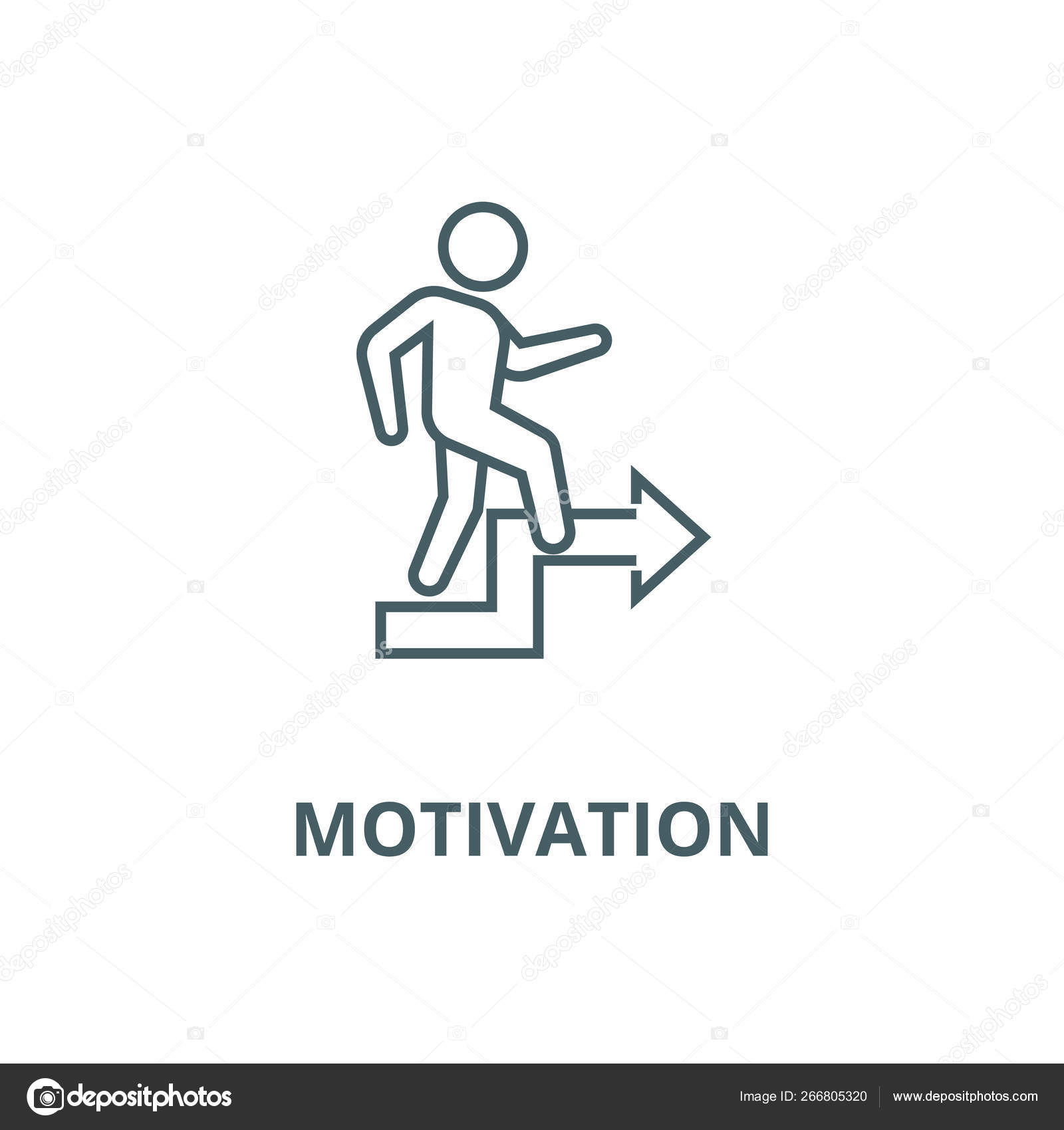 Motivazione, stile di vita icona della linea vettoriale, concetto ...