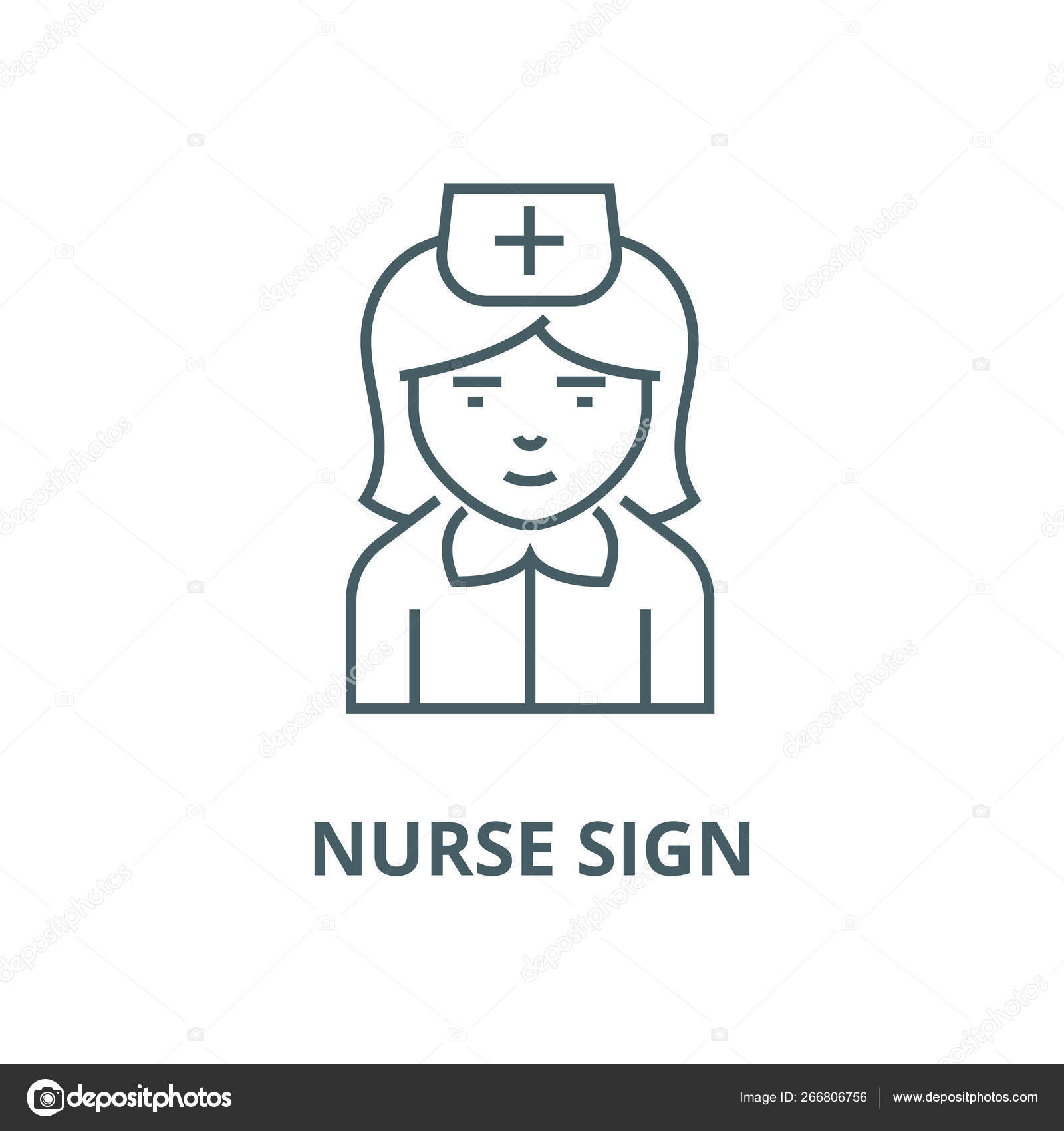 Image vectorielle Infirmière signe vectoriel ligne icône, concept ...