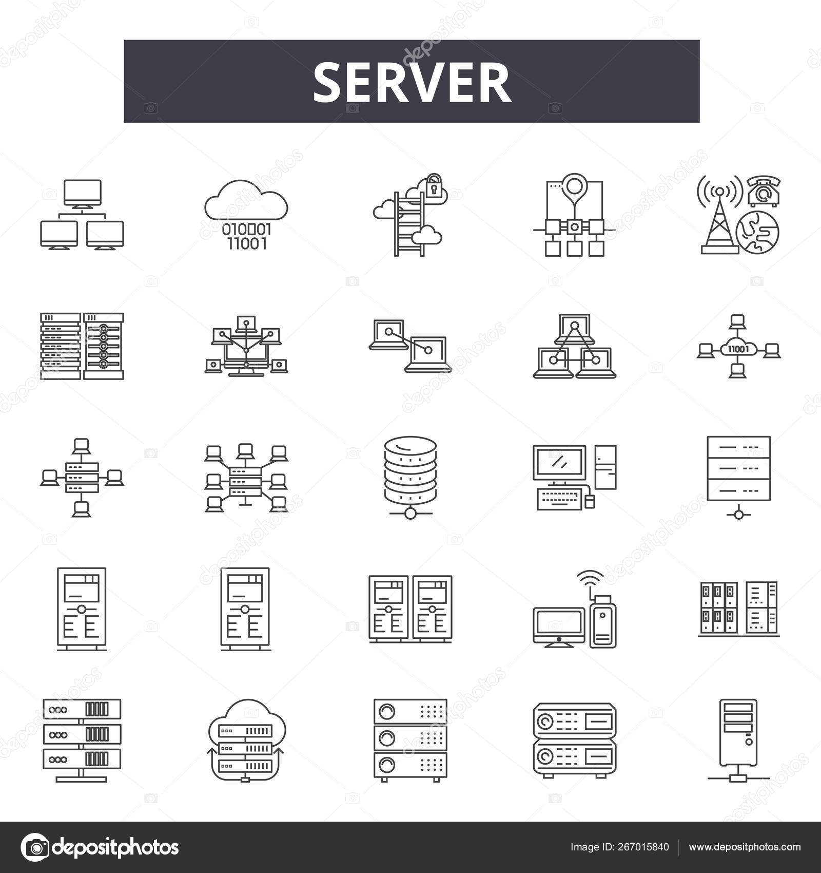 Server line icons, signs, vector set, linear concept, outline illustration Stock Vector by ...