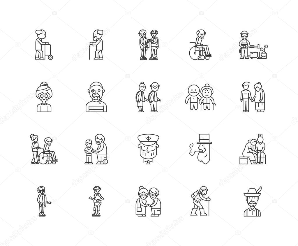 Iconos de l nea de sa co, signos, conjunto de vectores, esquema concepto de ilustraci n 2024