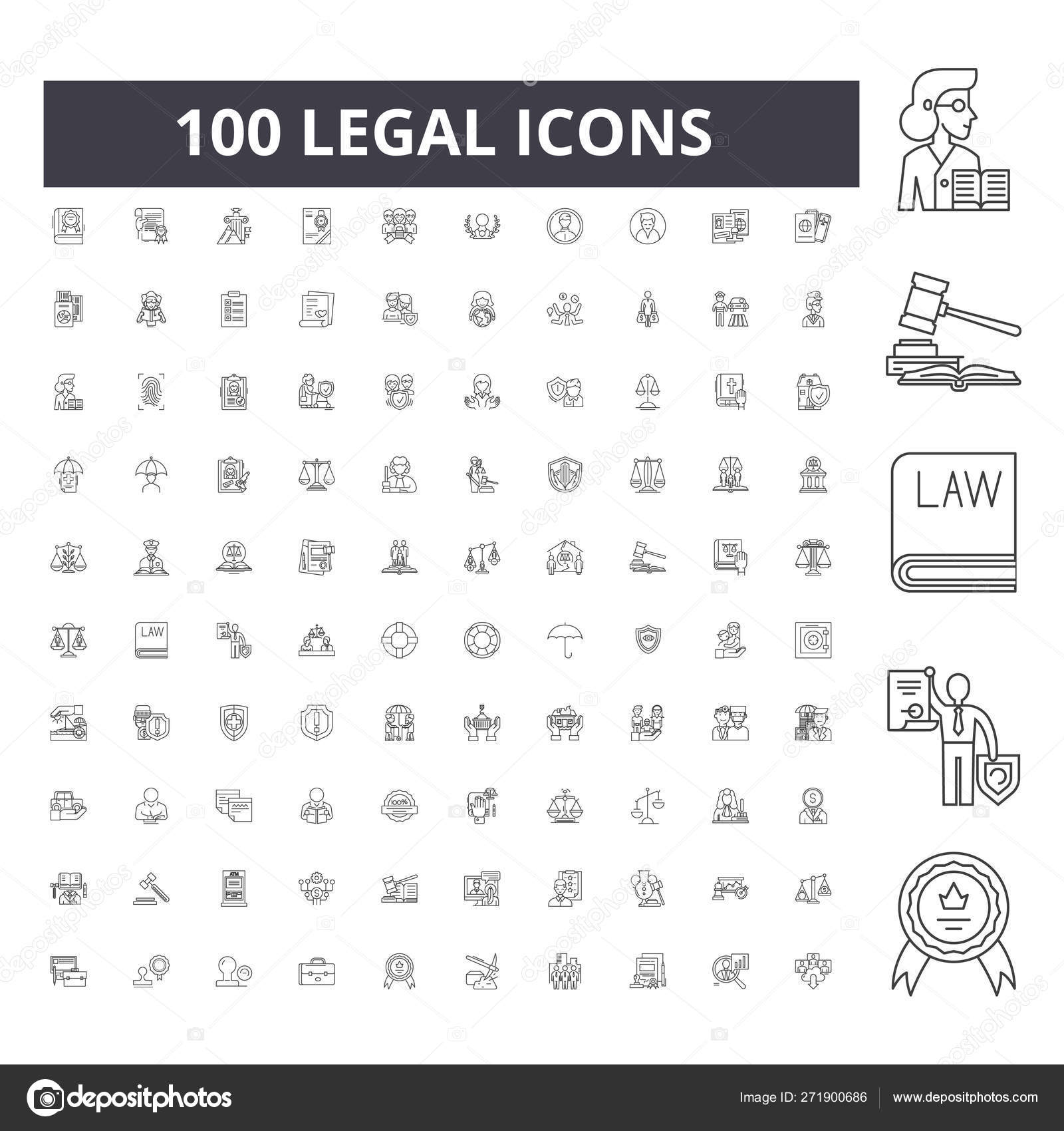 Legal line icons, signs, vector set, outline illustration concept Stock ...