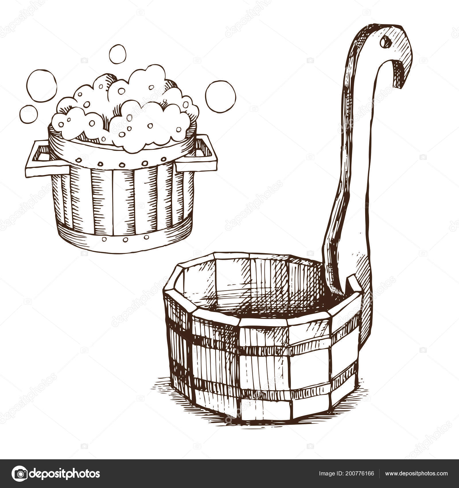 Wooden Bucket Drawing