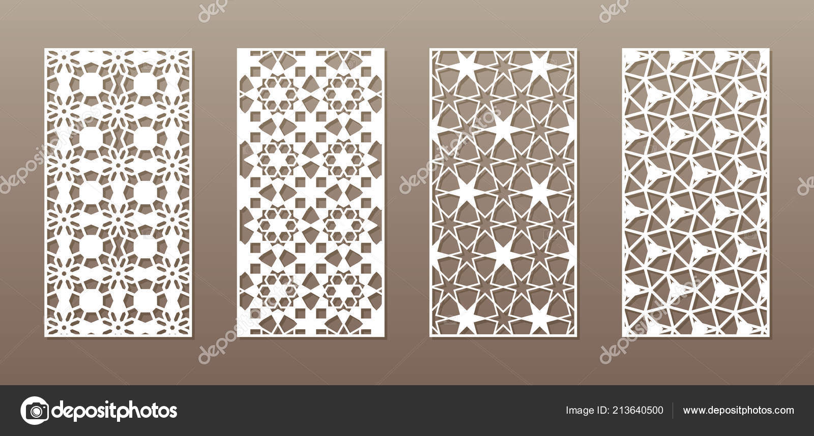 See-through silhouette with Arabic pattern, Muslim girih geometric ...