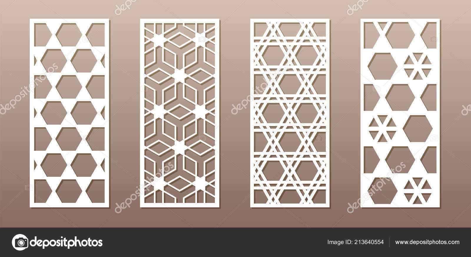 See-through silhouette with Arabic pattern, Muslim girih geometric ...