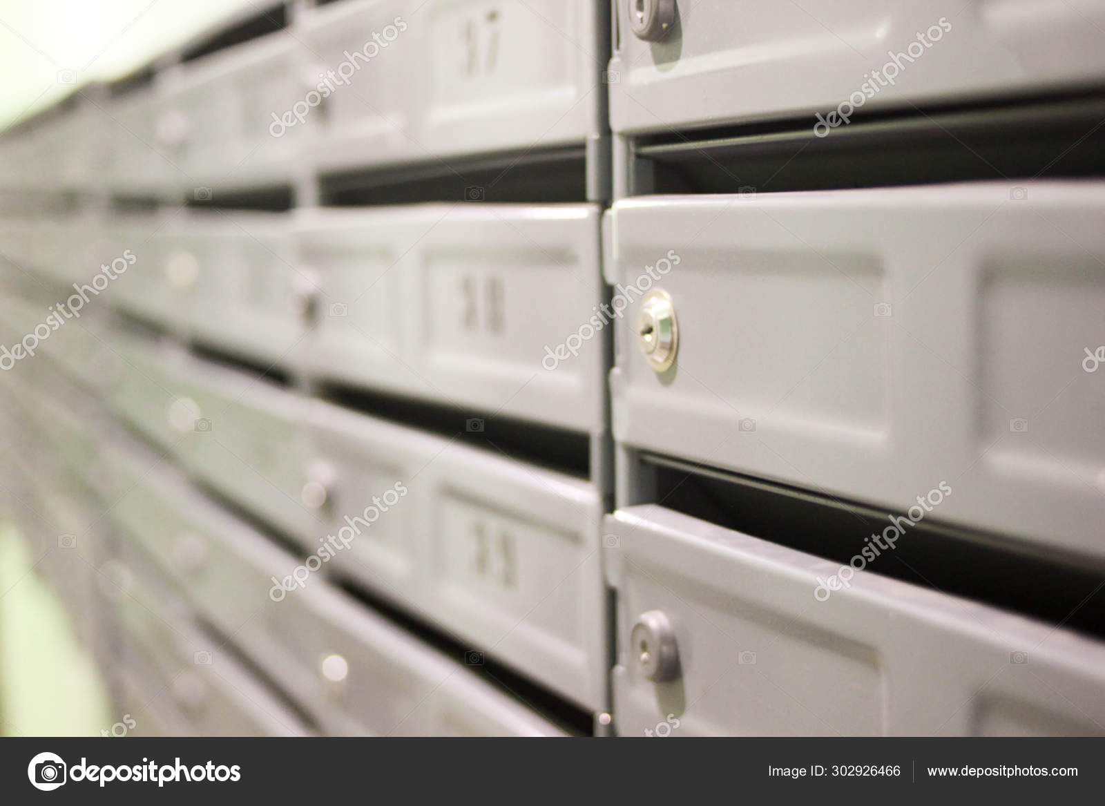 Metal security bank deposit boxes, cells for temporary storage, post ...