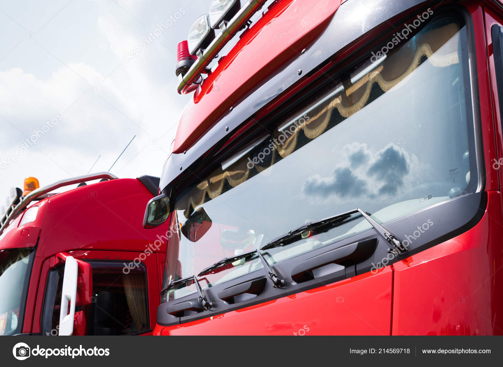 Closeup Windshield Red Truck — Stock Photo © hansenn #214569718