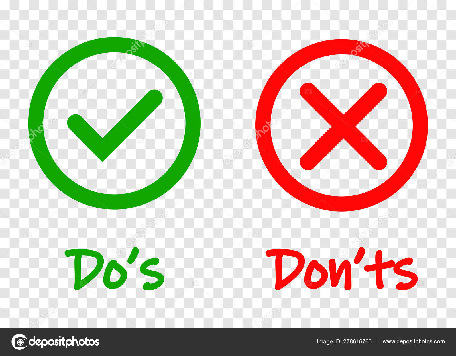 Ne cochez pas et ne cochez pas les icônes croix rouge isolées sur fond ...