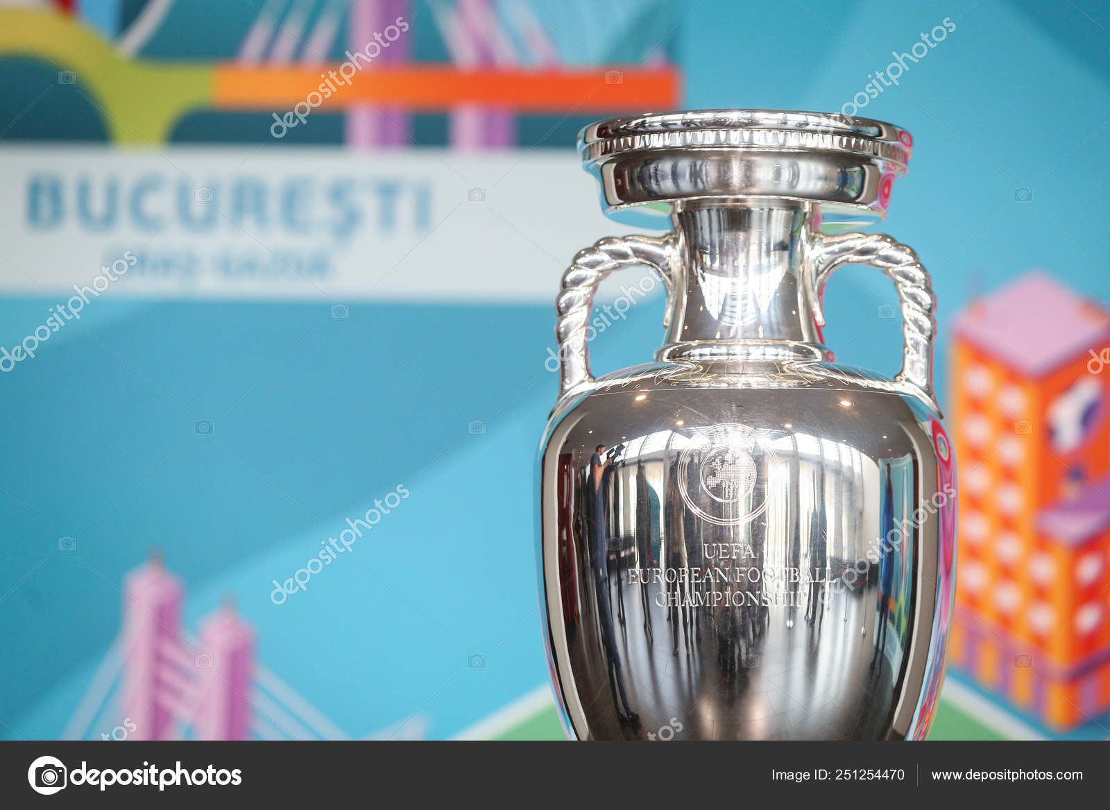 The original UEFA Euro 2020 tournament trophy — Stock Editorial Photo © Mircea Moira #251254470