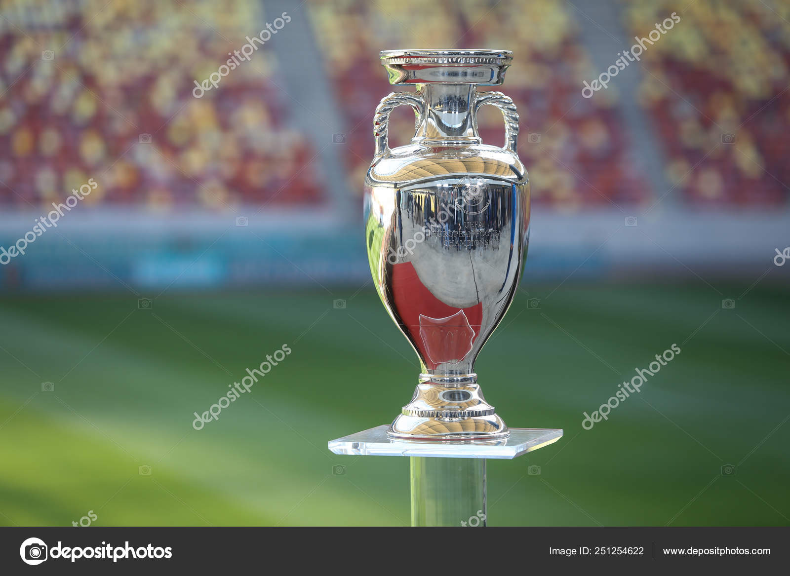 The original UEFA Euro 2020 tournament trophy — Stock Editorial Photo © Mircea Moira #251254622