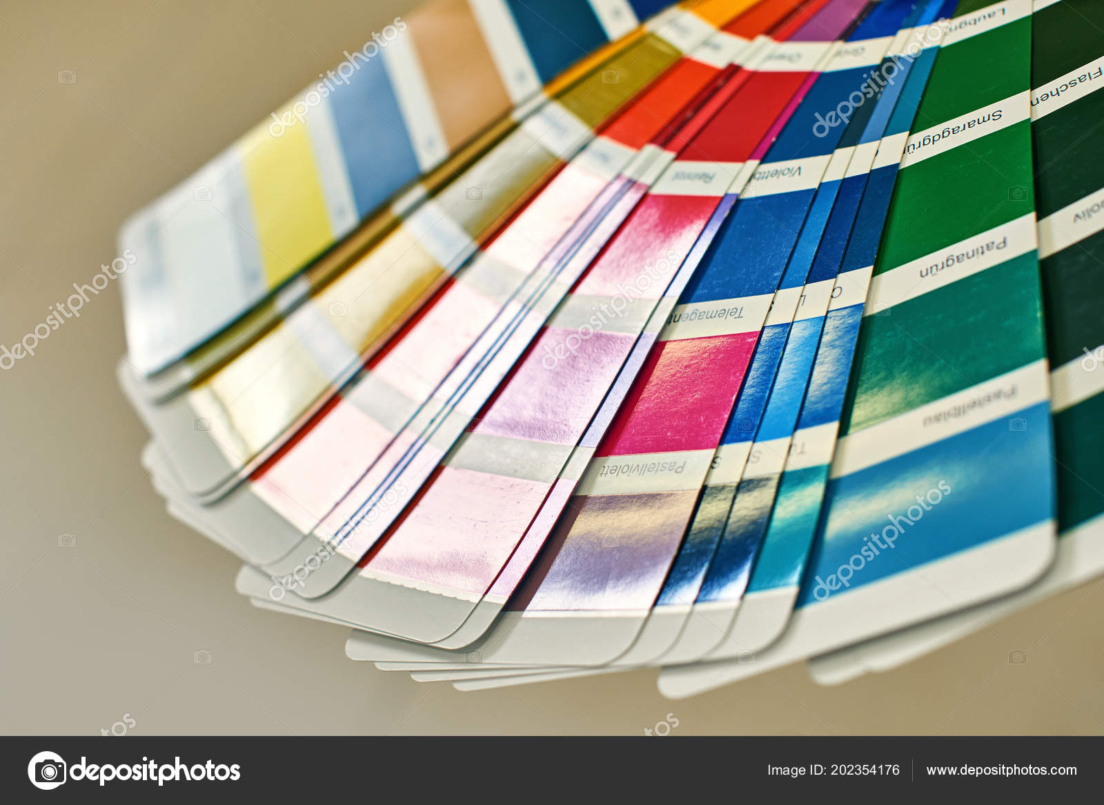 Color wheel for choosing paint tone, samples of various paints Stock ...