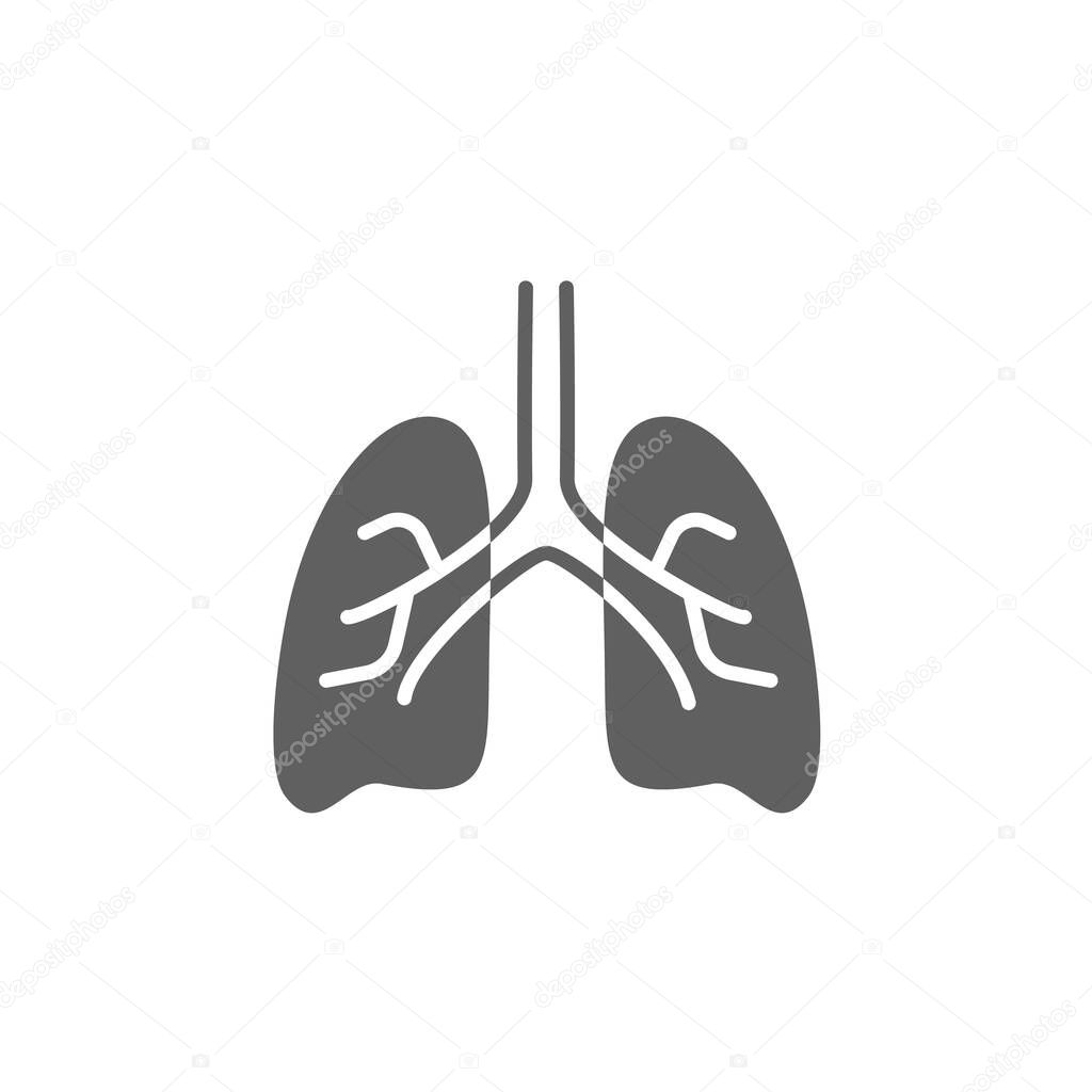 símbolo de los pulmones, icono de etiqueta clínica diseño simple vector ...