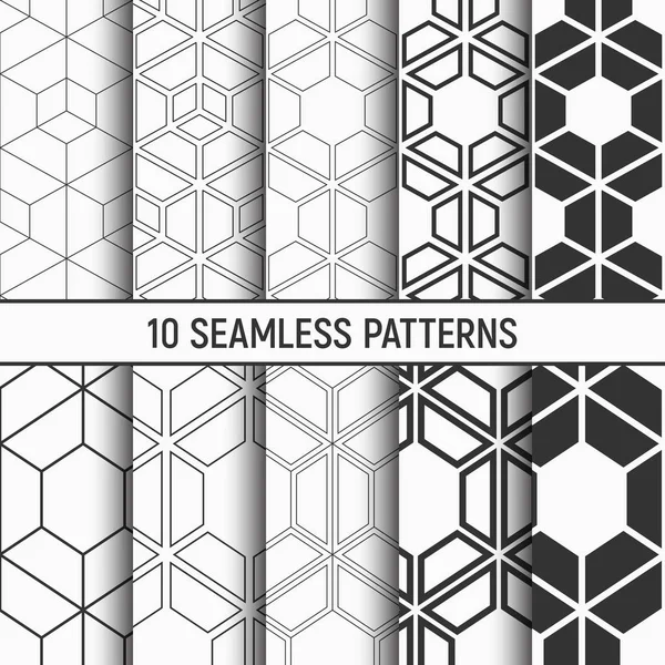 Set of geometric abstract seamless cube pattern with rhombuses ...