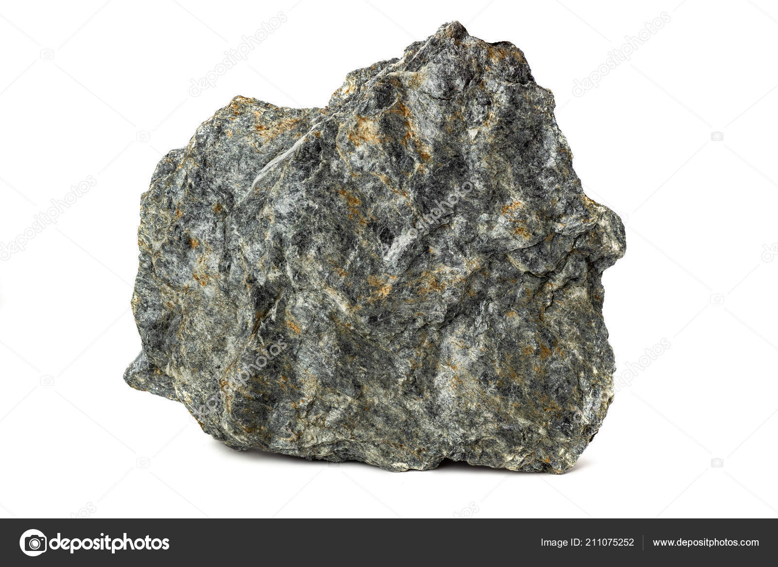 Andesita Roca Piedra Origen Volcánico Fondo Blanco Isoleted — Foto de ...