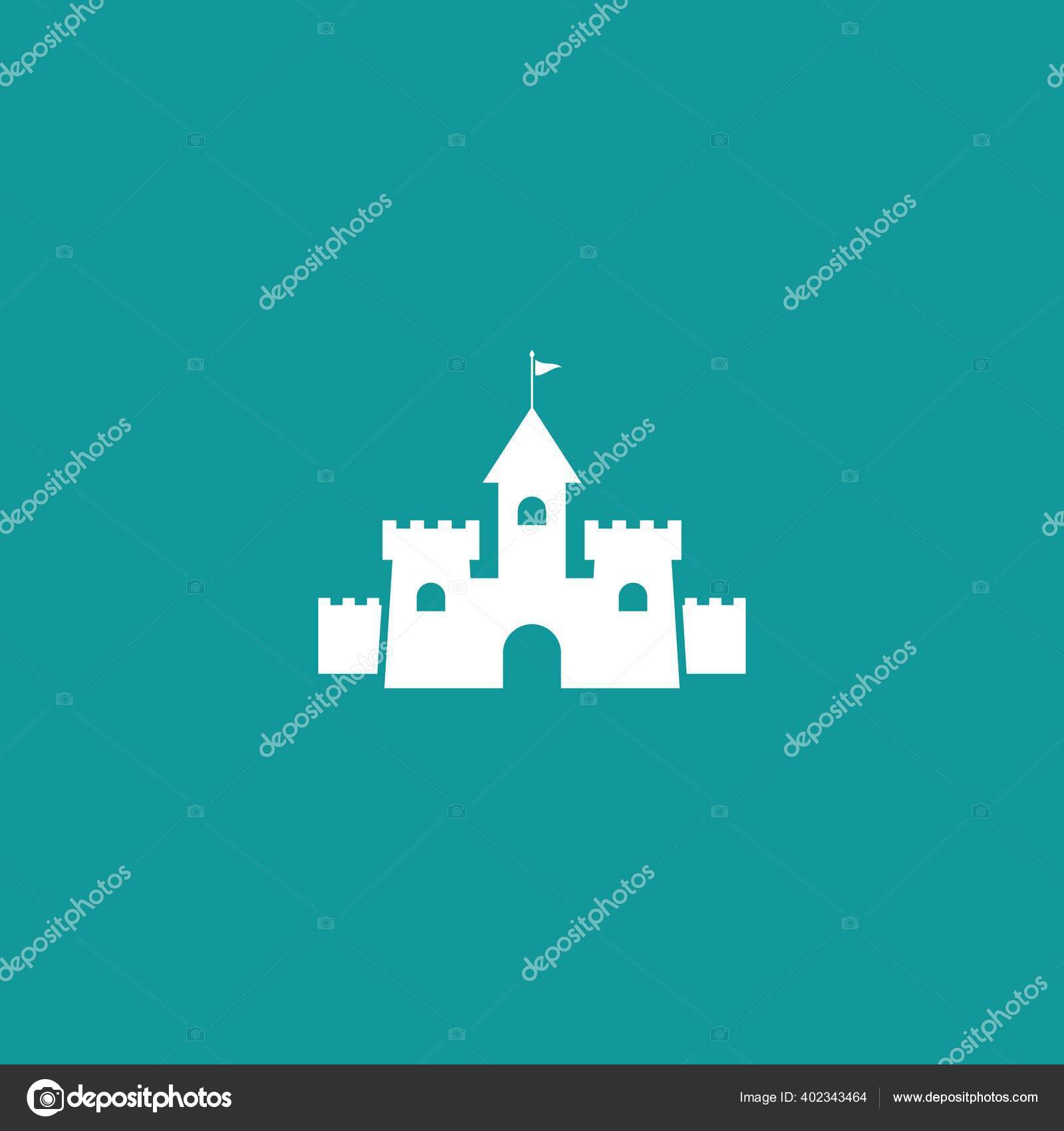 Castle Icon Tower Defense Fortress Safety Sign Fairy Tale Magic Stock ...