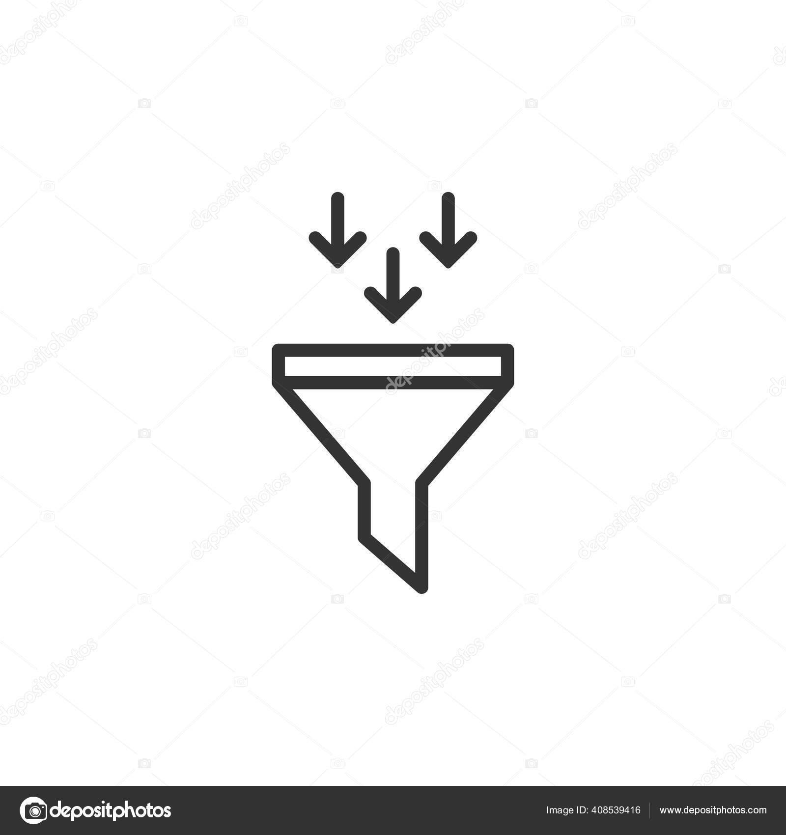 Data Funnel Icon Data, Education, Filter, Funnel, Process, Processing