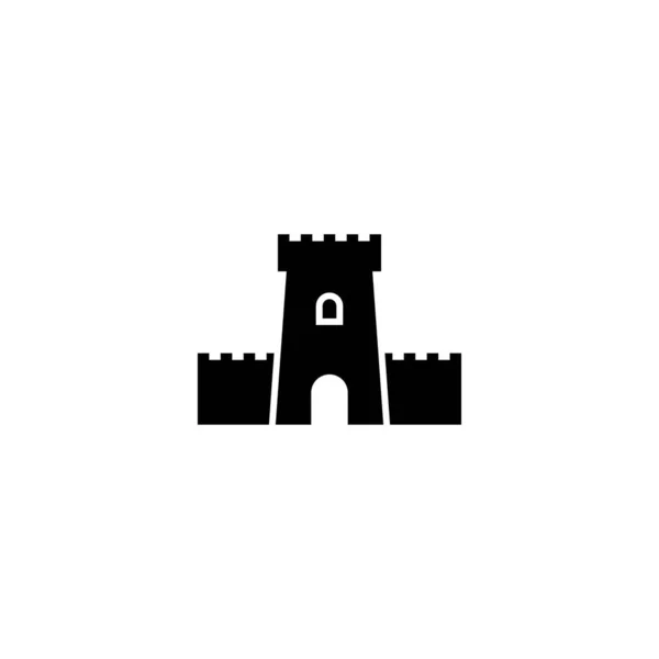 Castle Icon Tower Defense Fortress Safety Sign Landmark Button Vector ...
