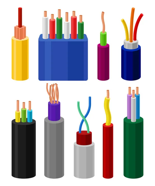 Electrical copper cable, connection wires vector Illustration Stock ...
